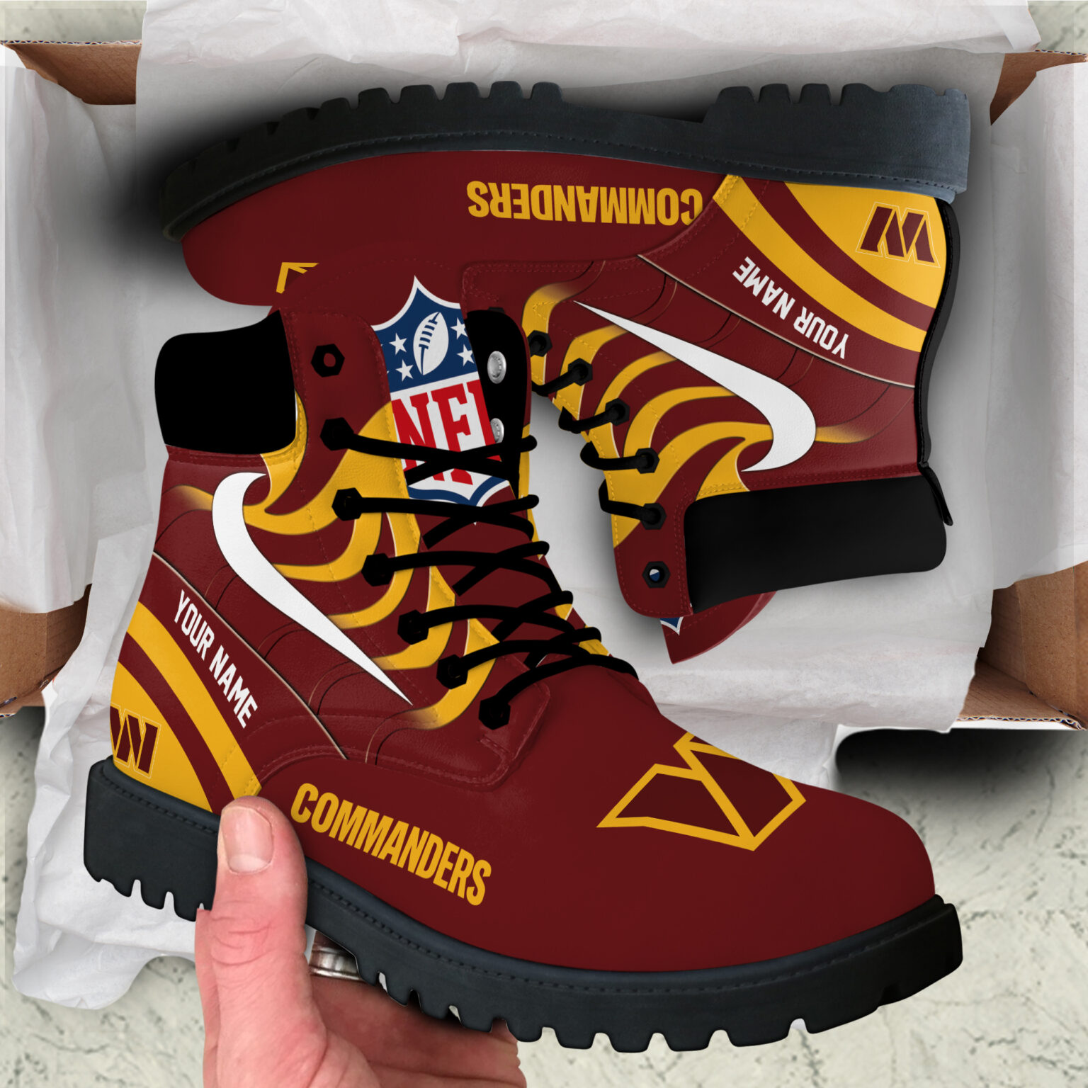 Washington Commanders Custom Boots Shoes Idea Gift For Fan - Gift Nest ...